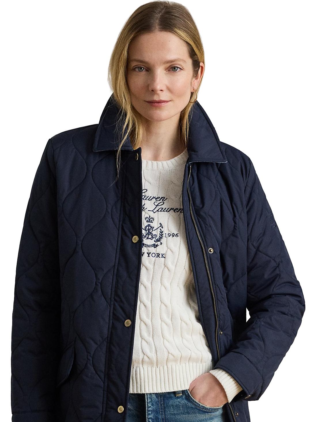 RALPH LAUREN Denim Trim Quilted Barn Jacket